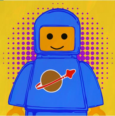 LEGO PEOPLE - Blue Spaceman | Nessy Pop Art